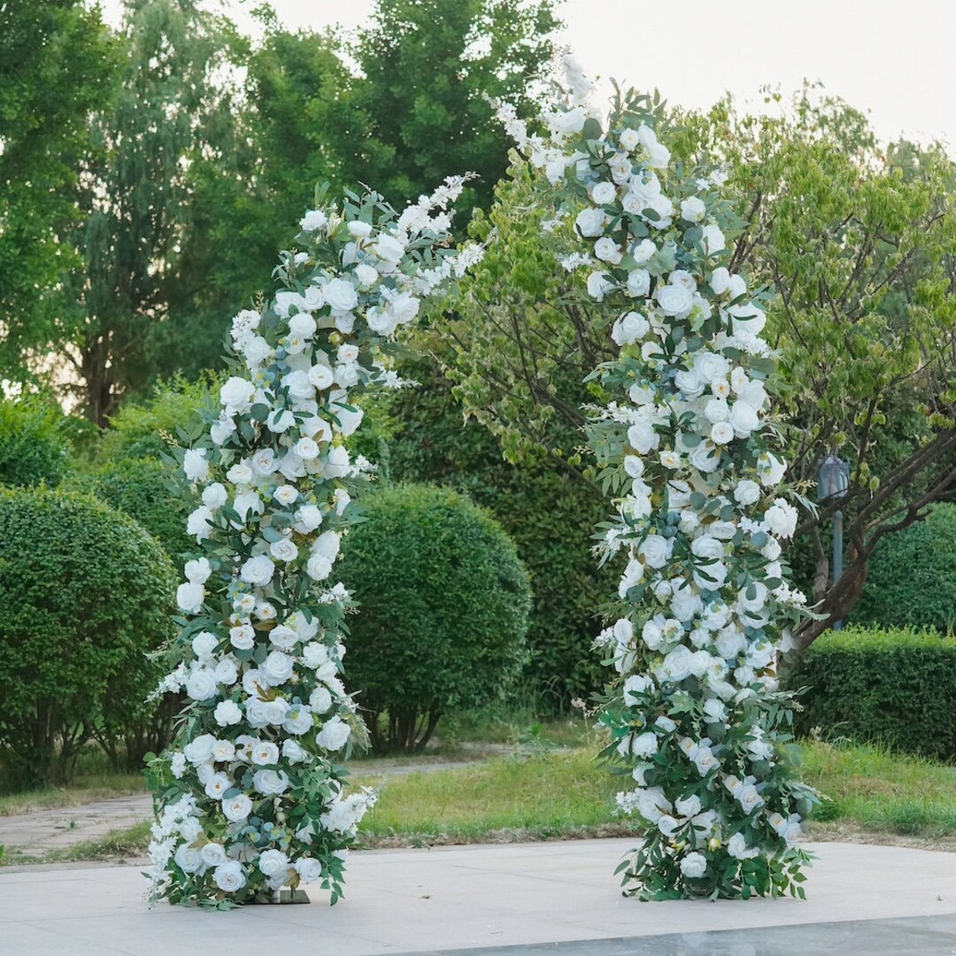 6ft7ft Horns Wedding Arch artificial Rose Flower Rowwhite - Etsy