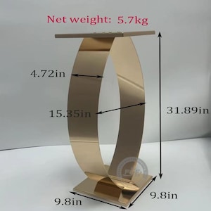 Pre Order Set of 2 – 32” Tall Gold Curved Flower Stand | Stainless ...