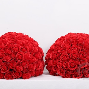Big Sale 40% Off!23.6″x 17.7″ Artificial Silk Red Flower Rose Ball ...