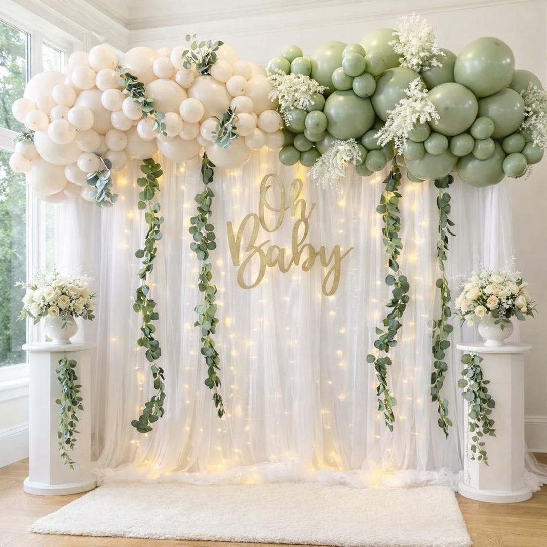 10ft X 10ft White Yarn Backdrop Curtain With Lights, Thick Layered ...