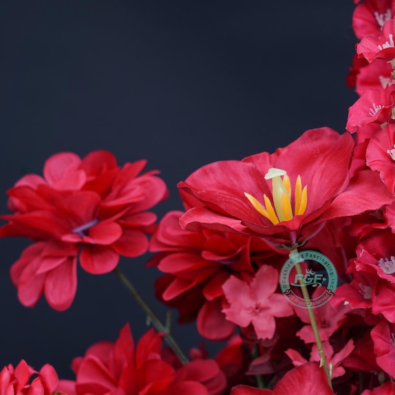 17.7″ Red Artificial Silk Flower Ball Centerpieces | Set of 2 Wedding ...