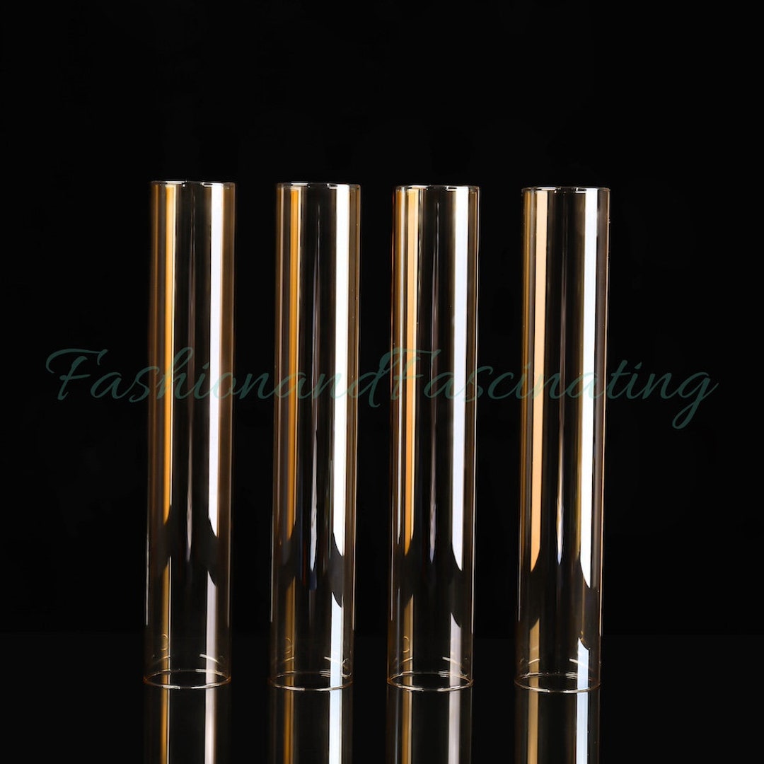 10 Pack | 13.8″ Tall Gold Crystal Glass Shade,champagne Gold Cylinder ...
