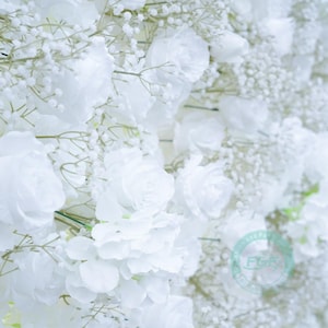 8x8ft White Gypsophila Roll-up Display | Portable 5D Luxury Botanical ...