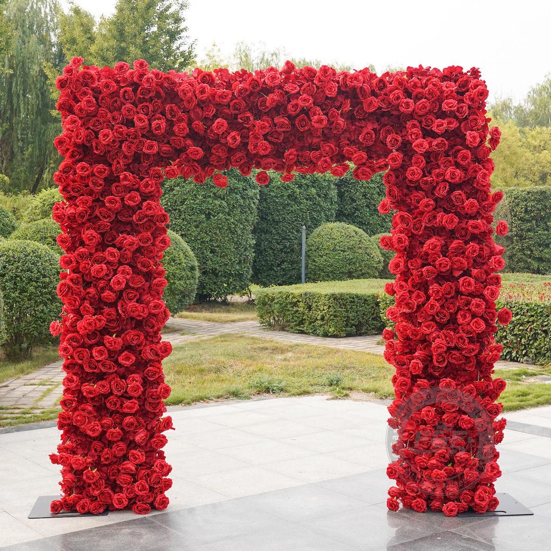 Red Rose Flower Wall, Wedding Backdrop Decor (7.87FT X 8.53FT) - Etsy