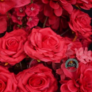 17.7″ Red Artificial Silk Flower Ball Centerpieces | Set of 2 Wedding ...
