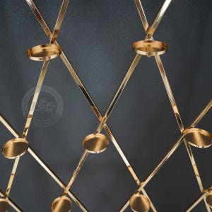 6.56ft*3ft Gold Grid Candle Wall Rectangle Wedding Arch Backdrop Stand ...
