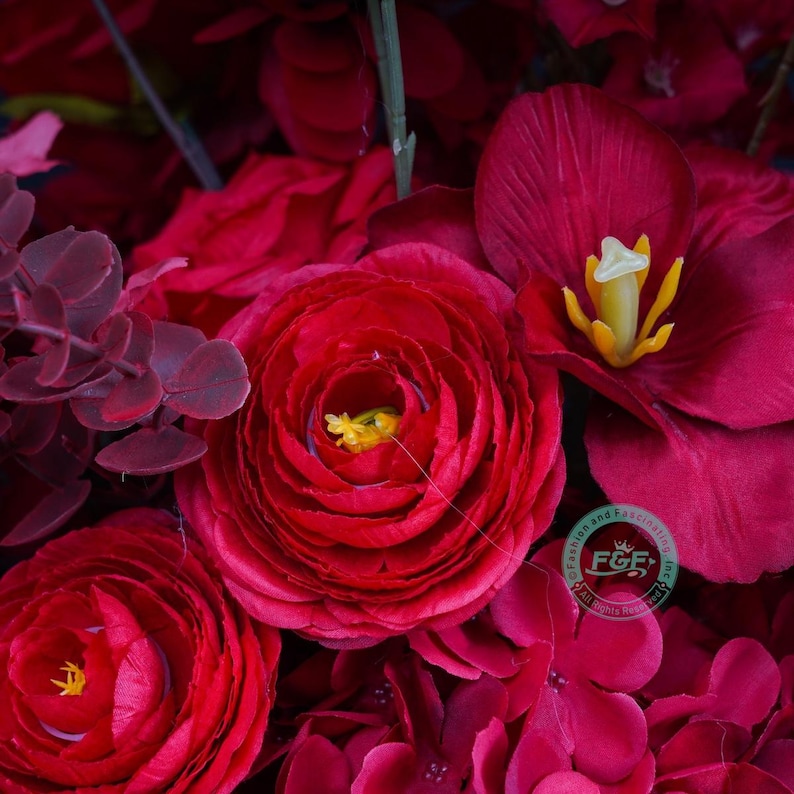 17.7″ Red Artificial Silk Flower Ball Centerpieces | Set of 2 Wedding ...