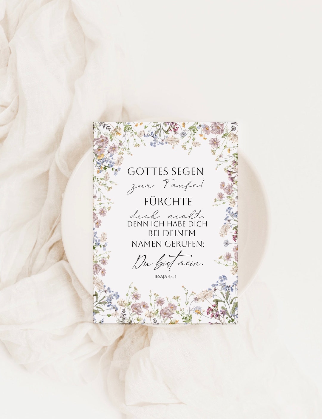 Christliche Postkarte A6: Gottes Segen zur Taufe | Jesaja 43;1 ...
