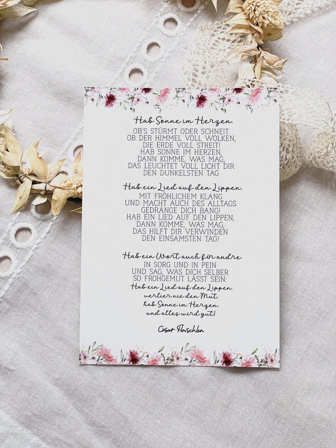 Christian Postcard A6 poem Have Sunshine in Your Heart Gift Consolation ...