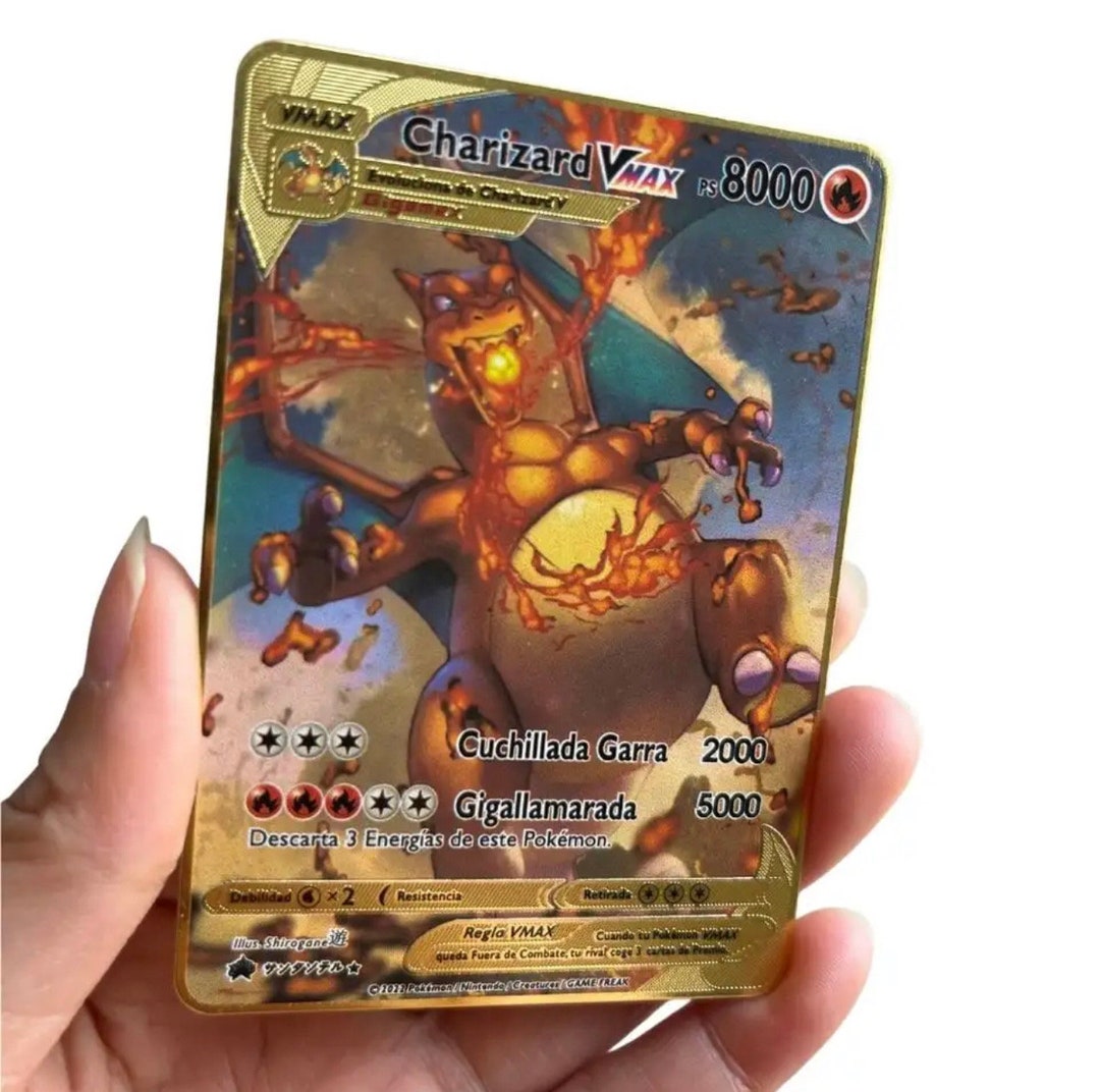 Charizard Charizard VMAX Metal Gold Card Gold Plated Card - Etsy UK