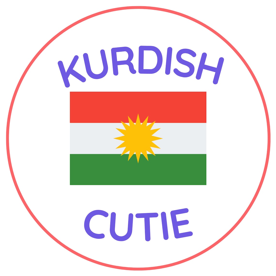 Kurdish Cutie Sticker 5 Pack of Designs - Digital Download Kurdish ...