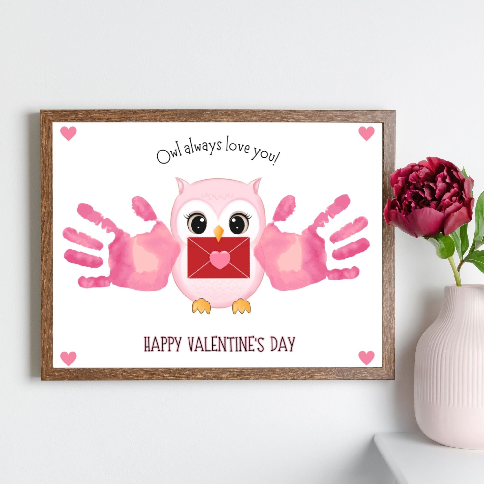 Valentines Day Handprint Art Keepsake, Love Craft, DIY Printable Craft ...