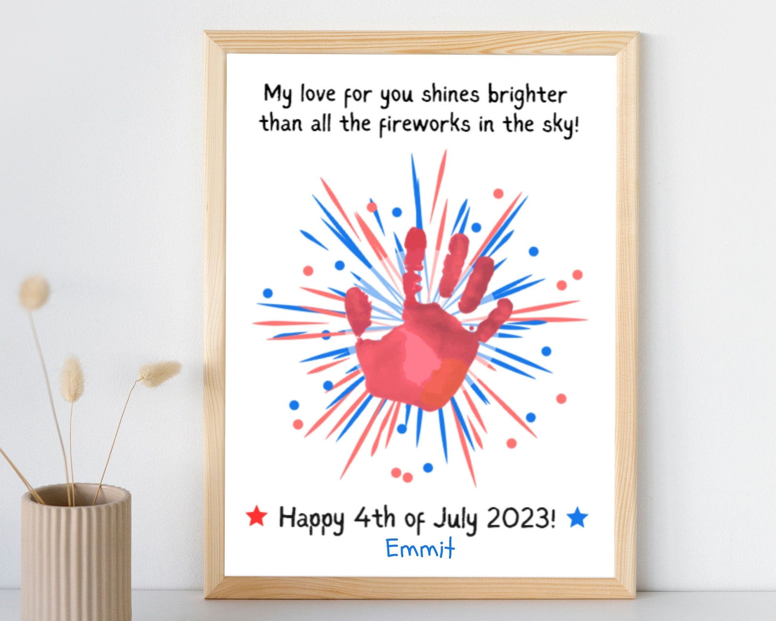 4th of July Firework Handprint Art, Fourth of July Craft, Classroom ...