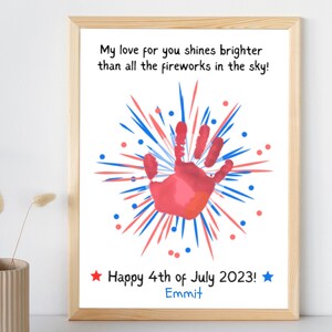 4th of July Firework Handprint Art, Fourth of July Craft, Classroom ...