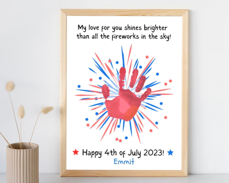 4th of July Firework Handprint Art, Fourth of July Craft, Classroom ...