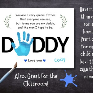 Father's Day Printable, Fathers Day Poem, Handprint Printable, Baby ...