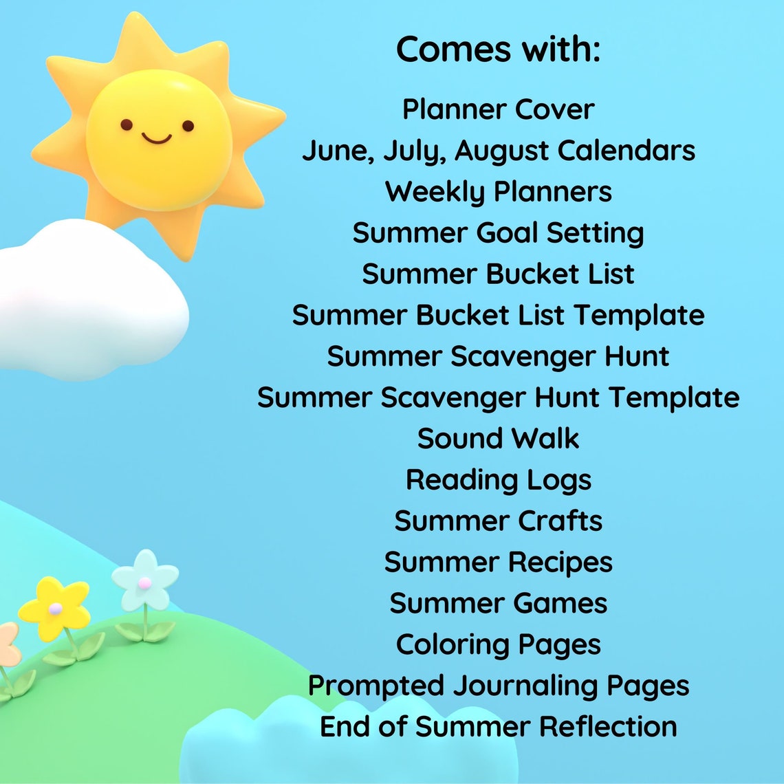 Kids Summer Activity Planner Bundle, Summer Schedule, Reading Log ...