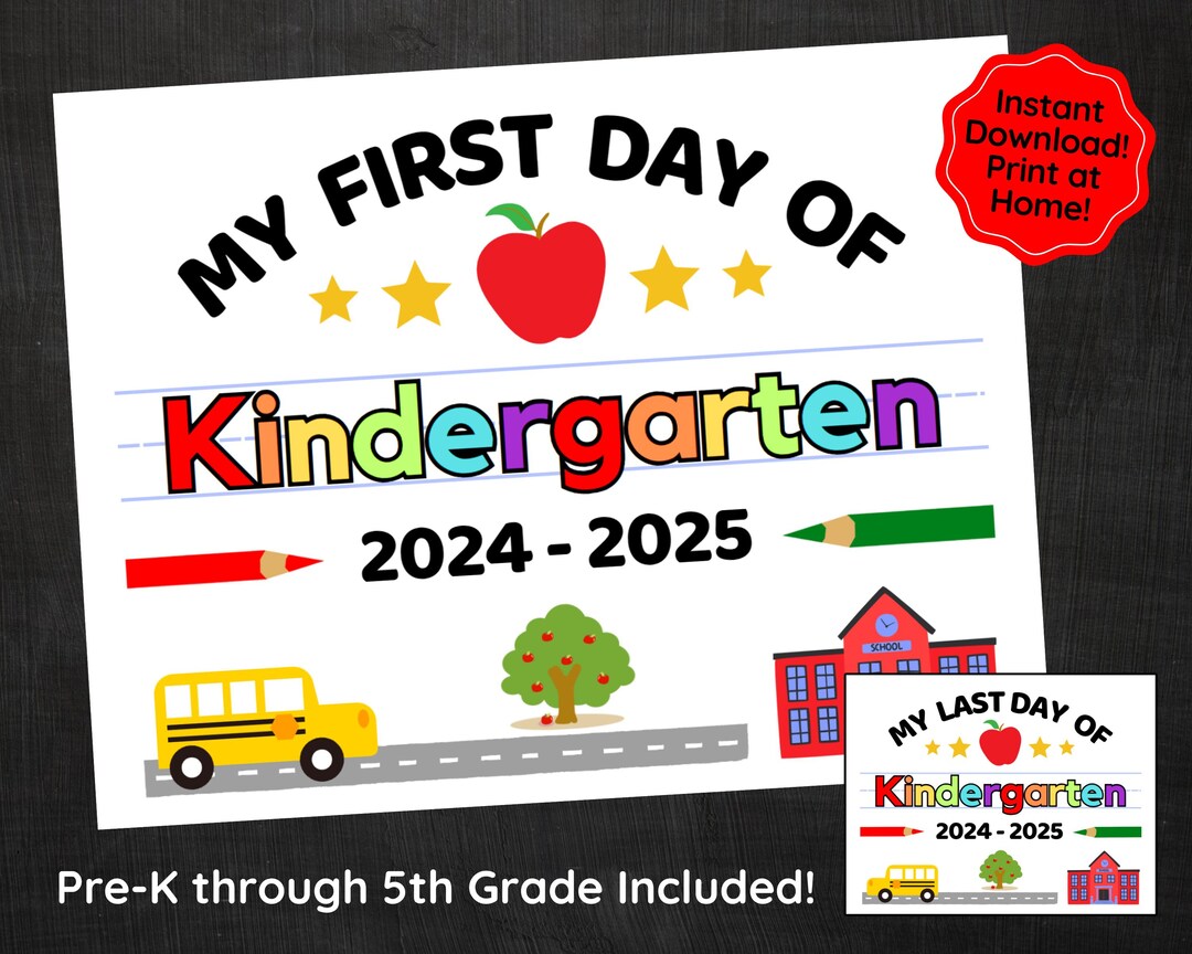 Back to School Sign First Day of School Sign Printable, First Day of ...