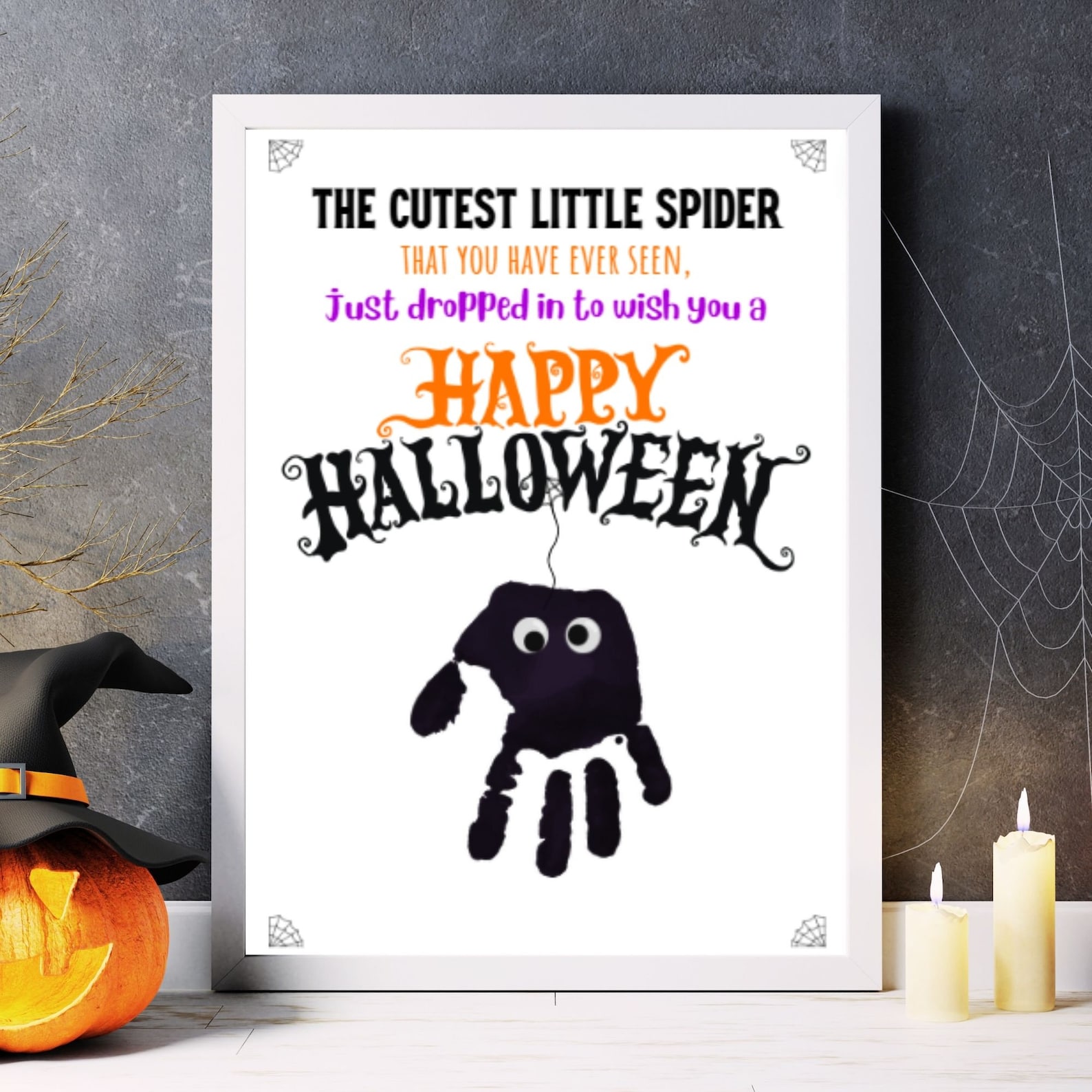 Halloween Handprint Craft, Cutest Little Spider, Daycare Craft ...