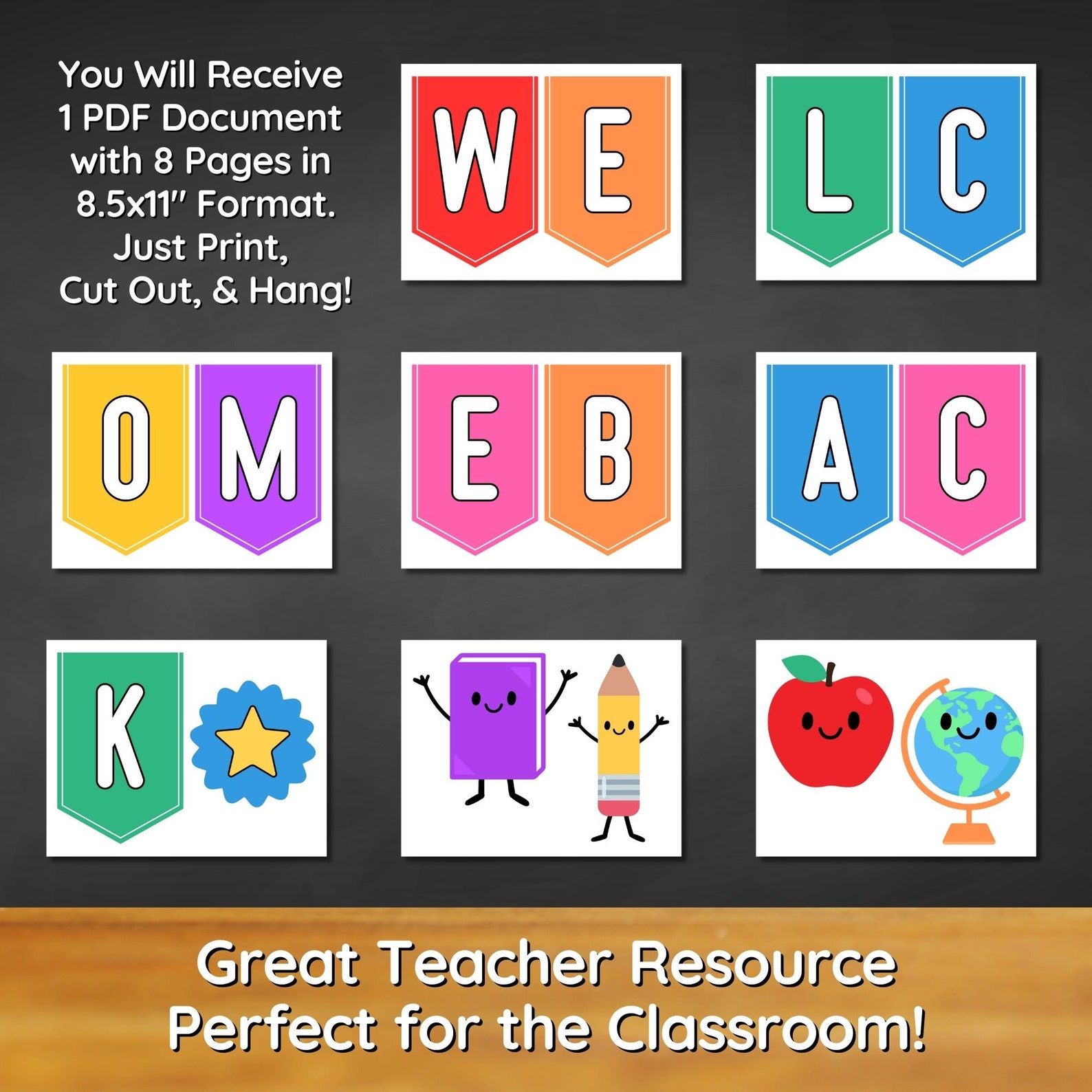 Welcome Back Printable Banner, Back to School Bunting, Classroom ...