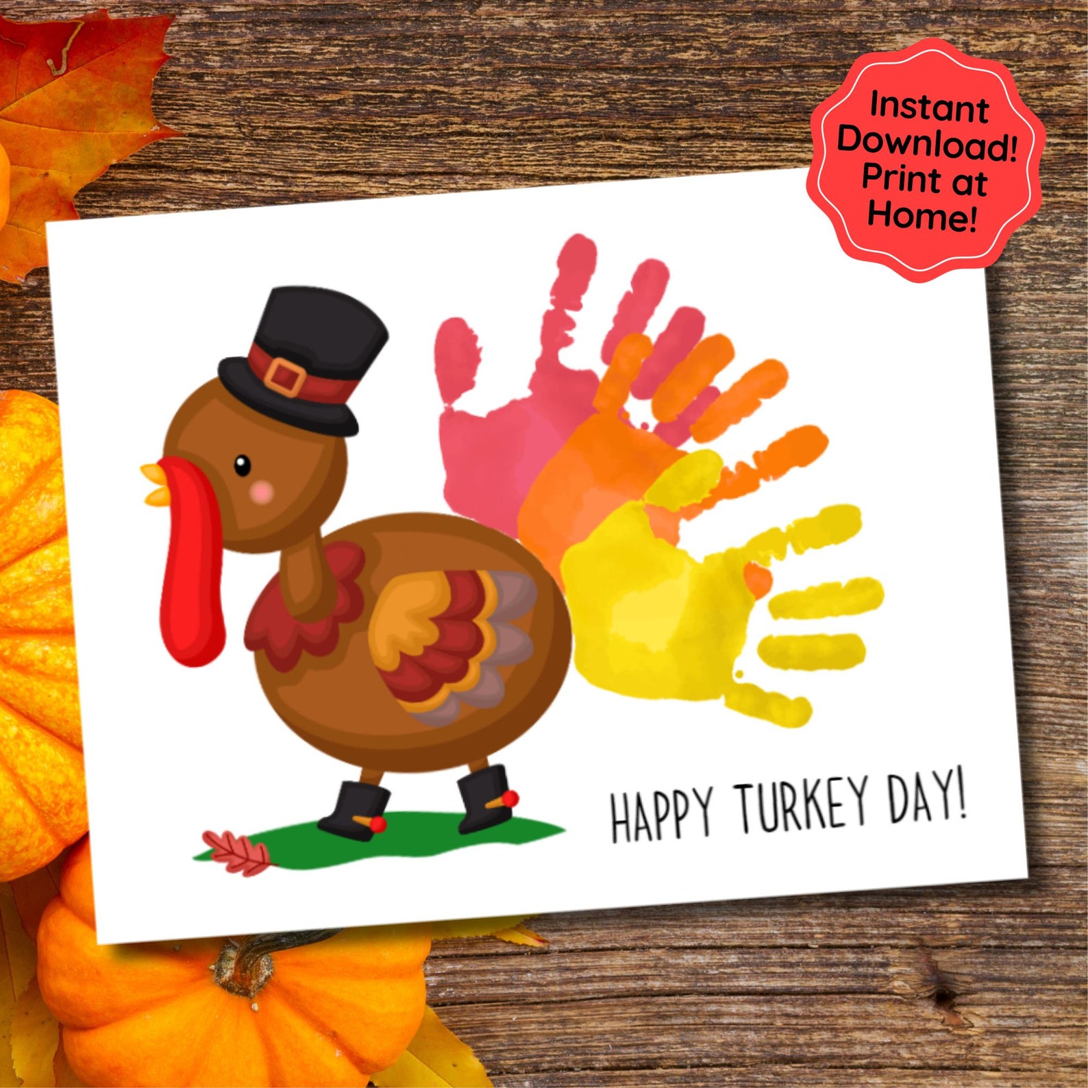 Thanksgiving Handprint Craft for Kids, Preschool Craft, Fall Craft for ...