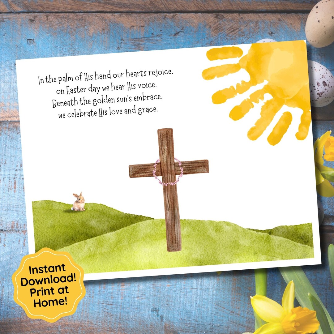 Easter Handprint Art for Kids, Religious Handprint Craft, Christian ...