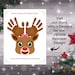 Christmas Handprint Art, Reindeer Handprint Craft Daycare Activity ...