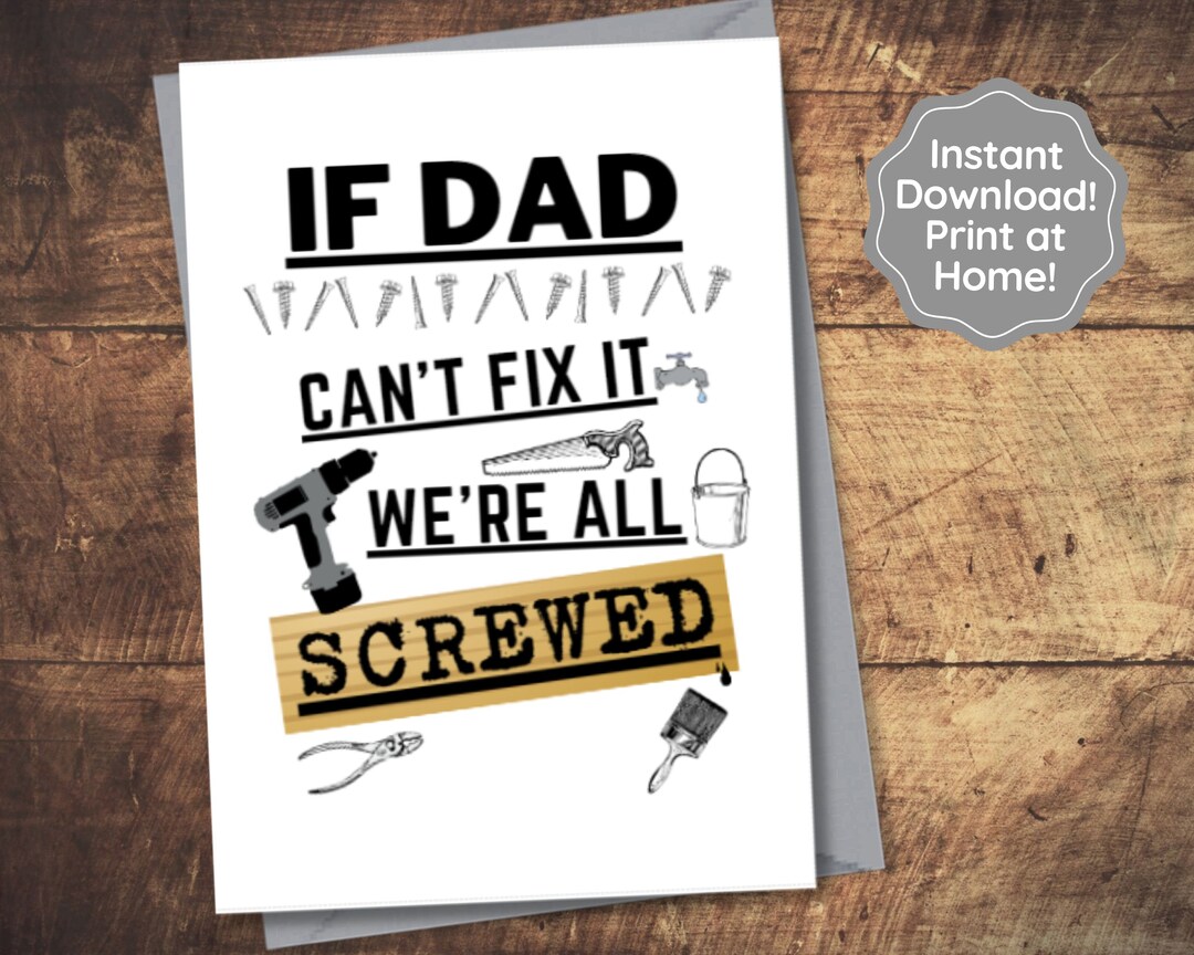 Greeting Card, Fathers Day Card Printable, Birthday Card, Funny Dad ...