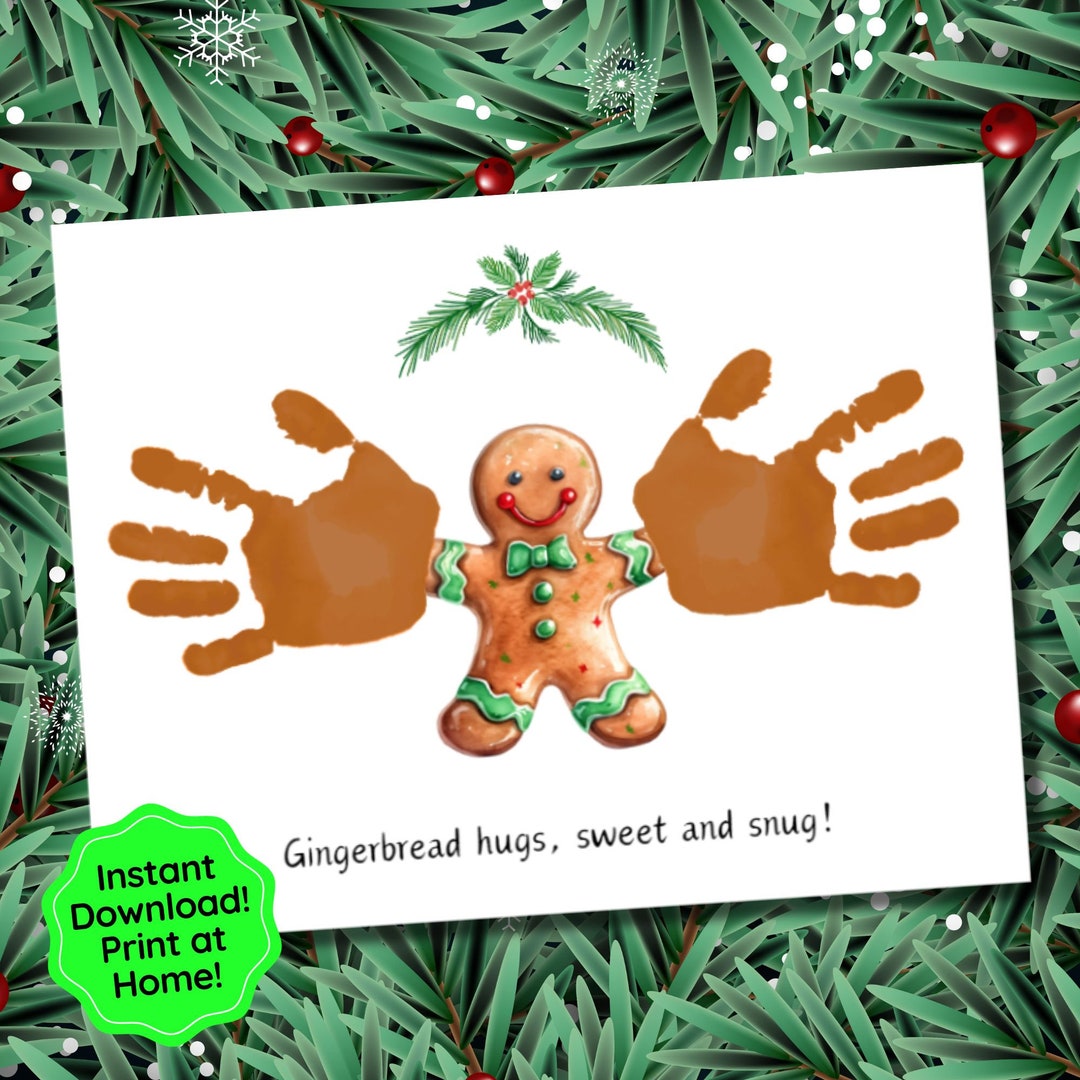 Christmas Handprint Art, Gingerbread Handprint Craft, Christmas ...