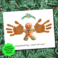 2025 Christmas Gingerbread Poem Handprint Craft, Cutest Cookie in the ...