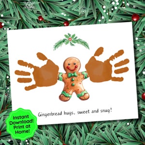 Christmas Handprint Art, Gingerbread Handprint Craft, Christmas ...
