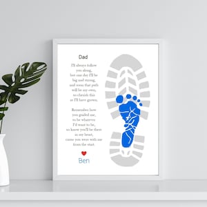 Footprint Art Craft for Dad, Fathers Day Gift From Kids, 1st Fathers ...