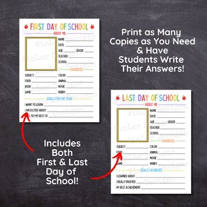 First Day of School Printable Worksheet, Back to School All About Me ...