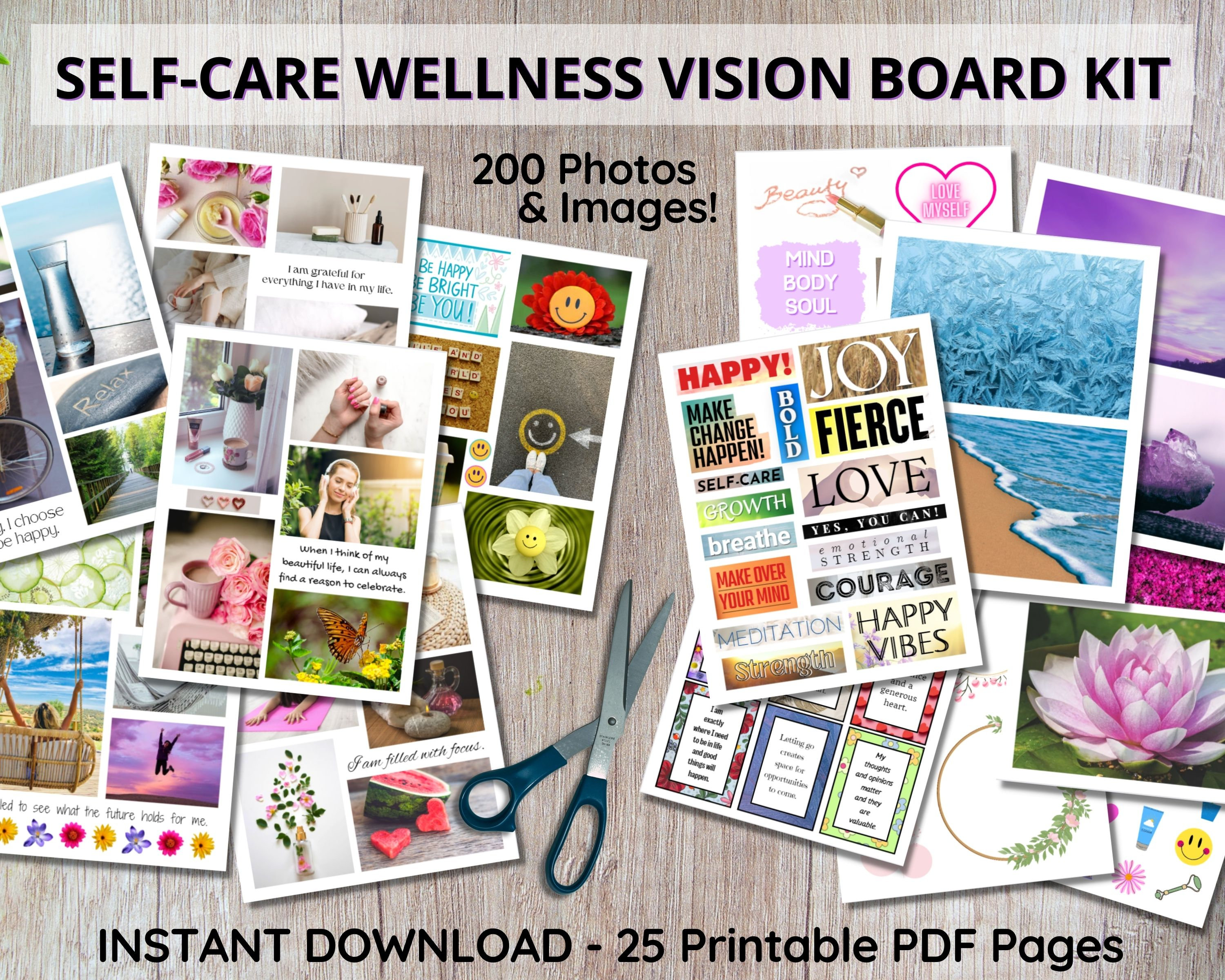 Vision Board Kit, Mood Board, High Quality Printable Photos ...