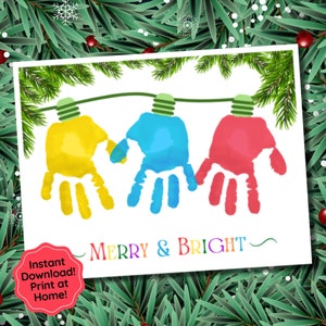 Christmas Handprint Art, Christmas Lights Craft, Holiday Lights ...