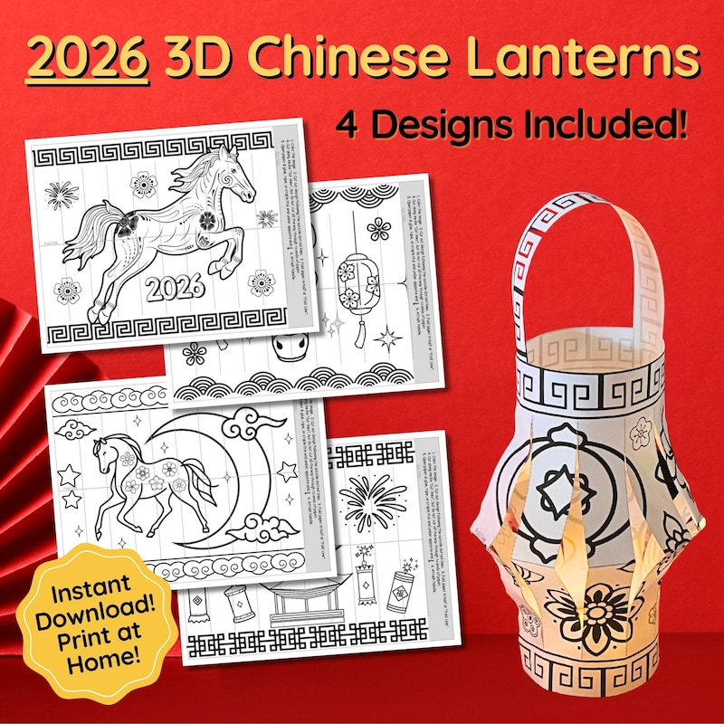 Horse Card Lunar New Year - Etsy