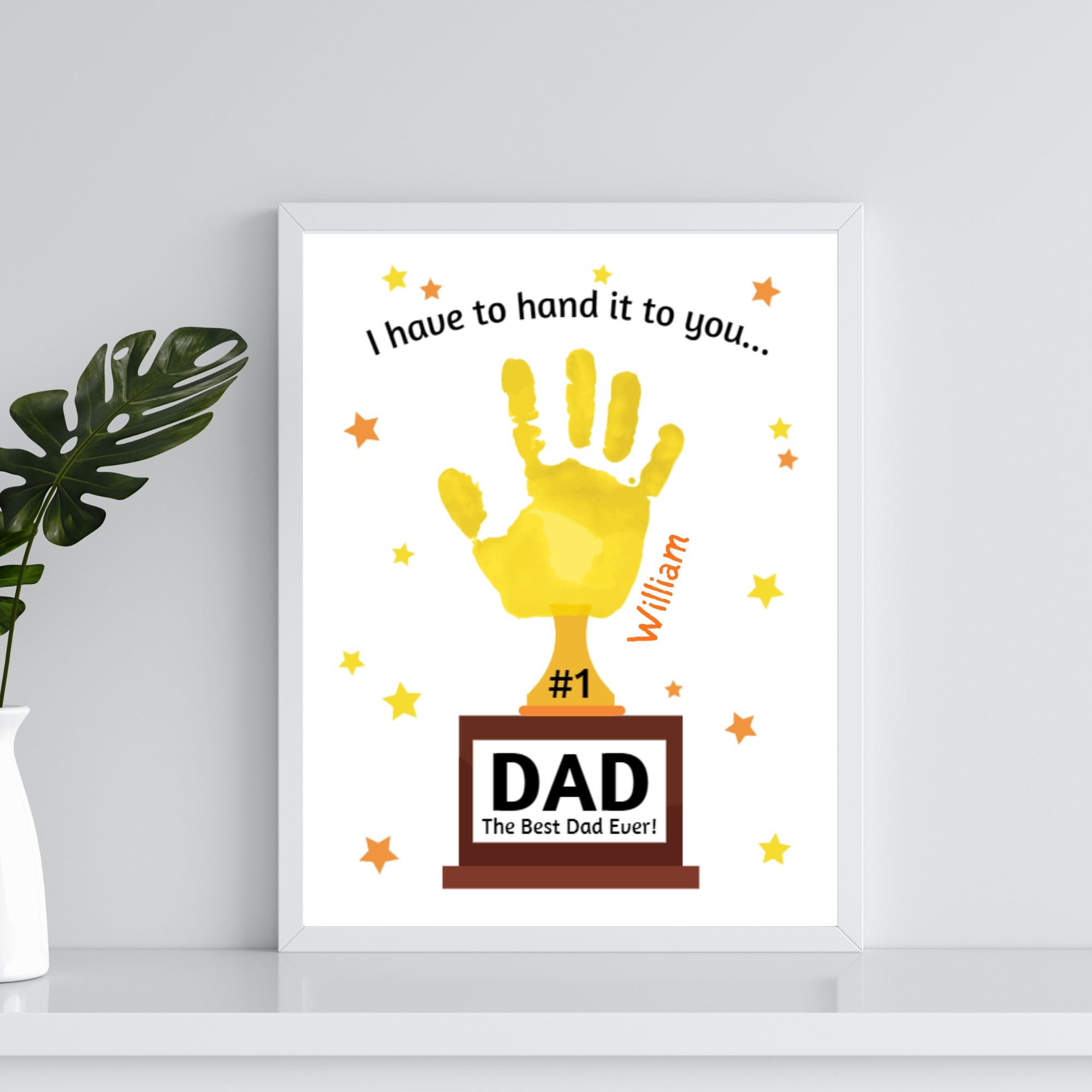 Father's Day Printable, Handprint Art Craft, Baby Toddler Kids ...