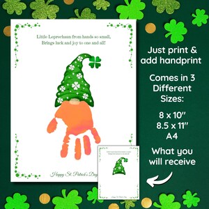 St Patricks Day Handprint Art Craft for Kids, Toddler Activity, Daycare ...