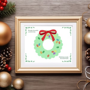 Christmas Fingerprint Art, Fingerprint Wreath Craft, Preschool Craft ...
