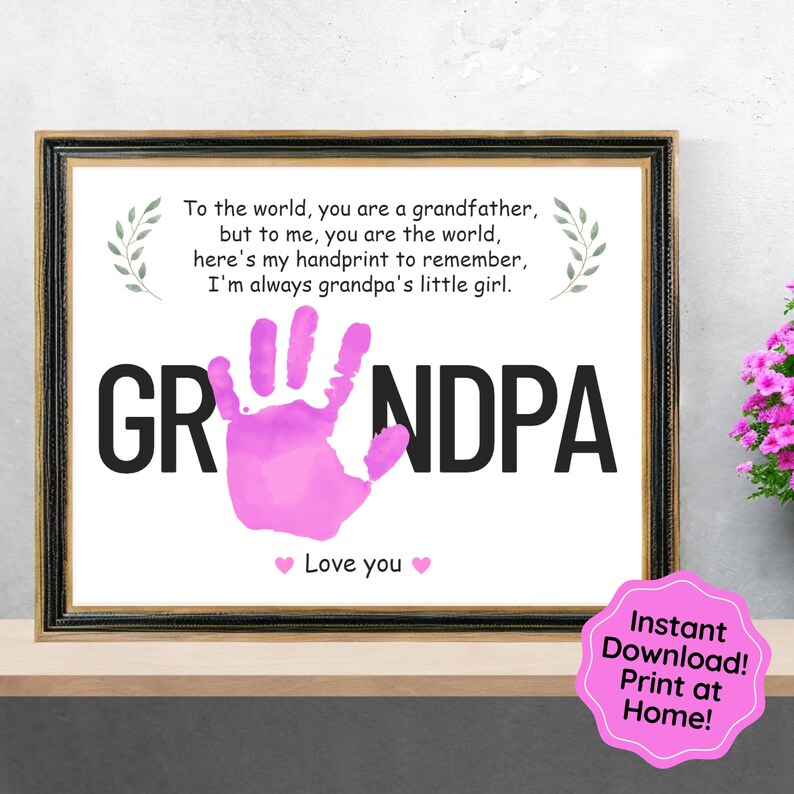 Father's Day Printable for Grandpa From Granddaughter, Grandpa ...