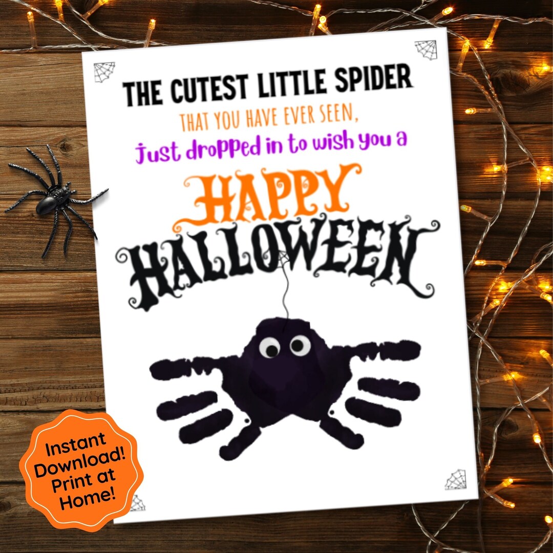 Halloween Handprint Craft, Cutest Little Spider, Daycare Craft ...