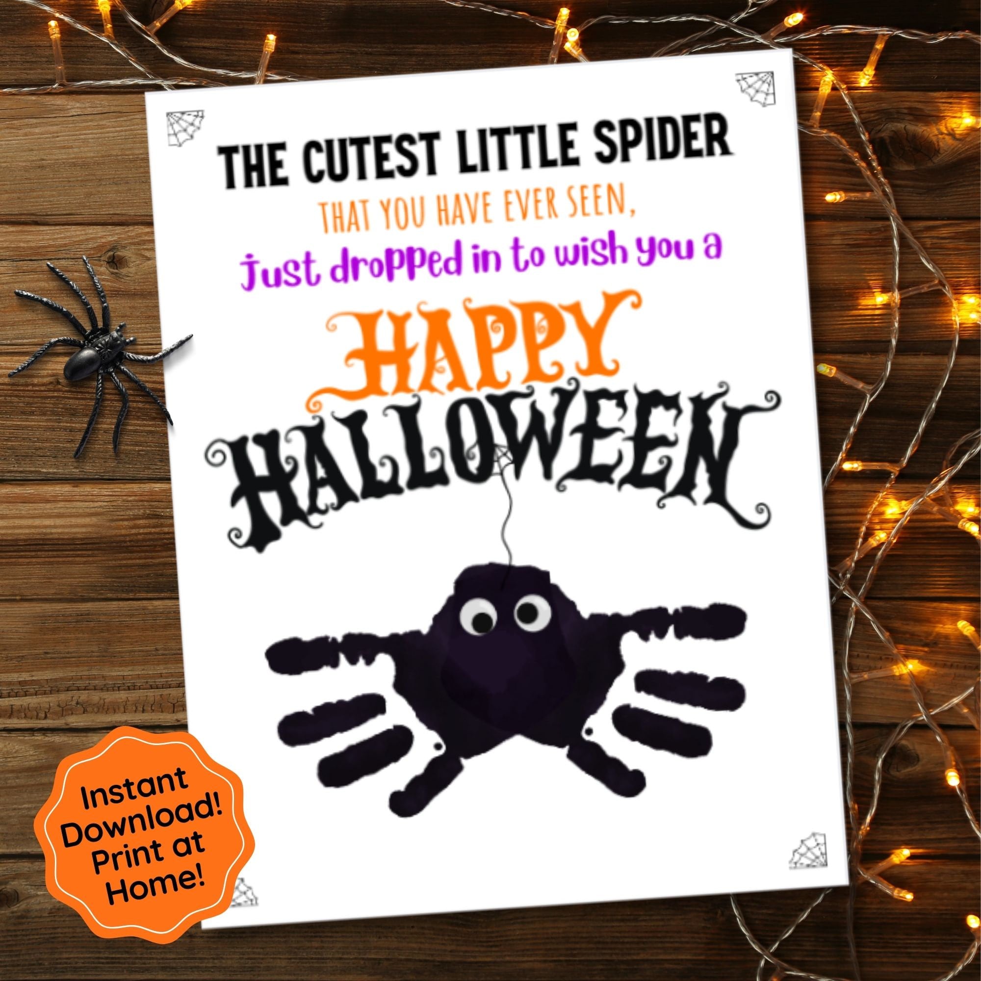 Halloween Handprint Craft, Cutest Little Spider, Daycare Craft ...