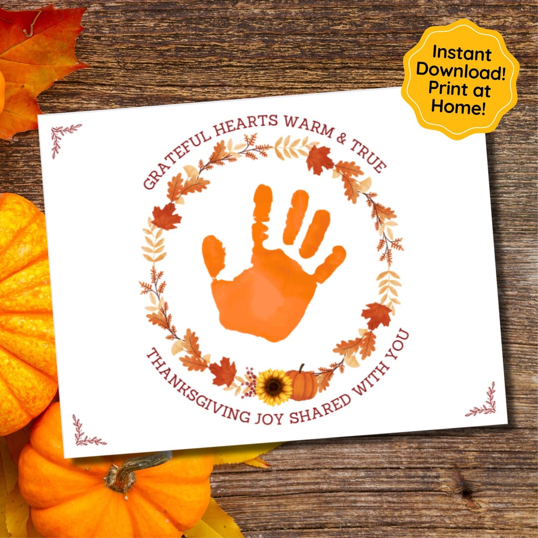 Thanksgiving Handprint Craft, Fall Crafts for Kids, Thankful Art ...