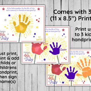 4th of July Handprint Craft, Fourth of July Sparkler Handprint Art ...