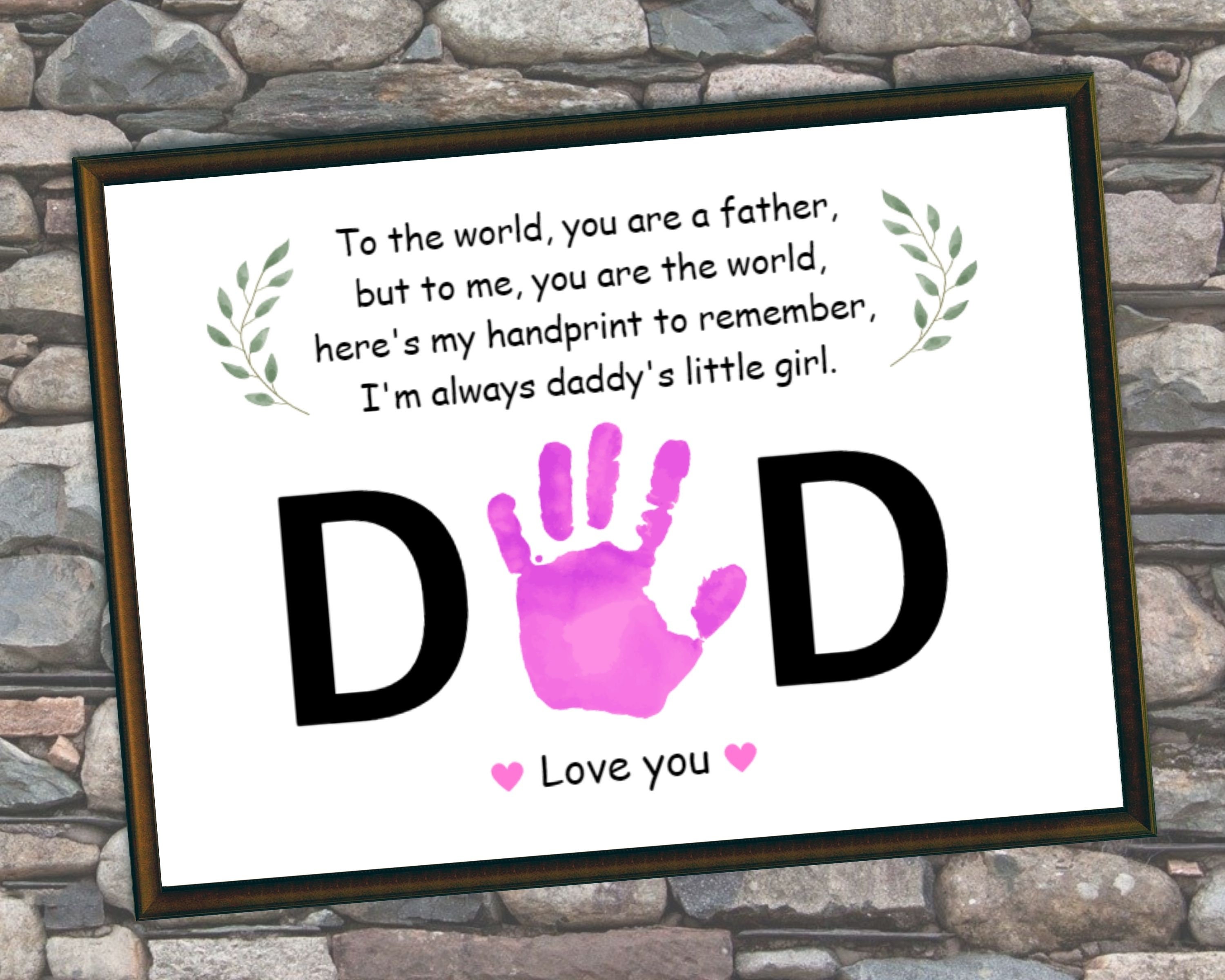 Father's Day Printable Handprint Art Craft Baby Toddler - Etsy