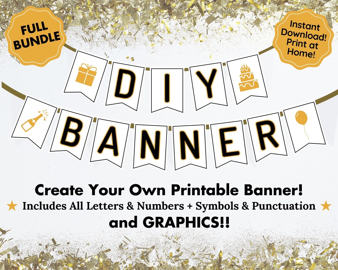 Party Banner, Birthday Banner, Graduation, DIY, Printable Letters ...