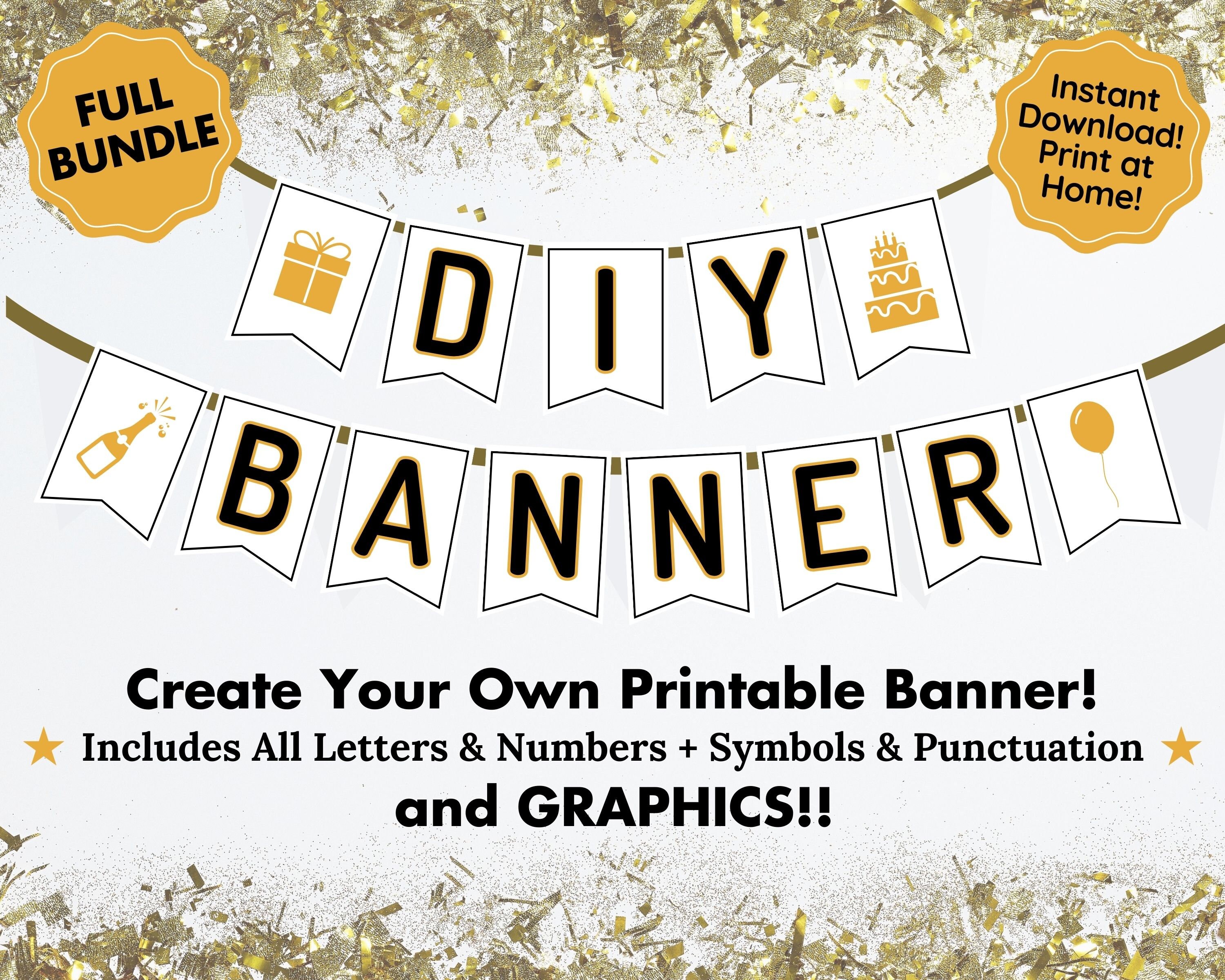 Party Banner, Birthday Banner, Graduation, DIY, Printable Letters ...