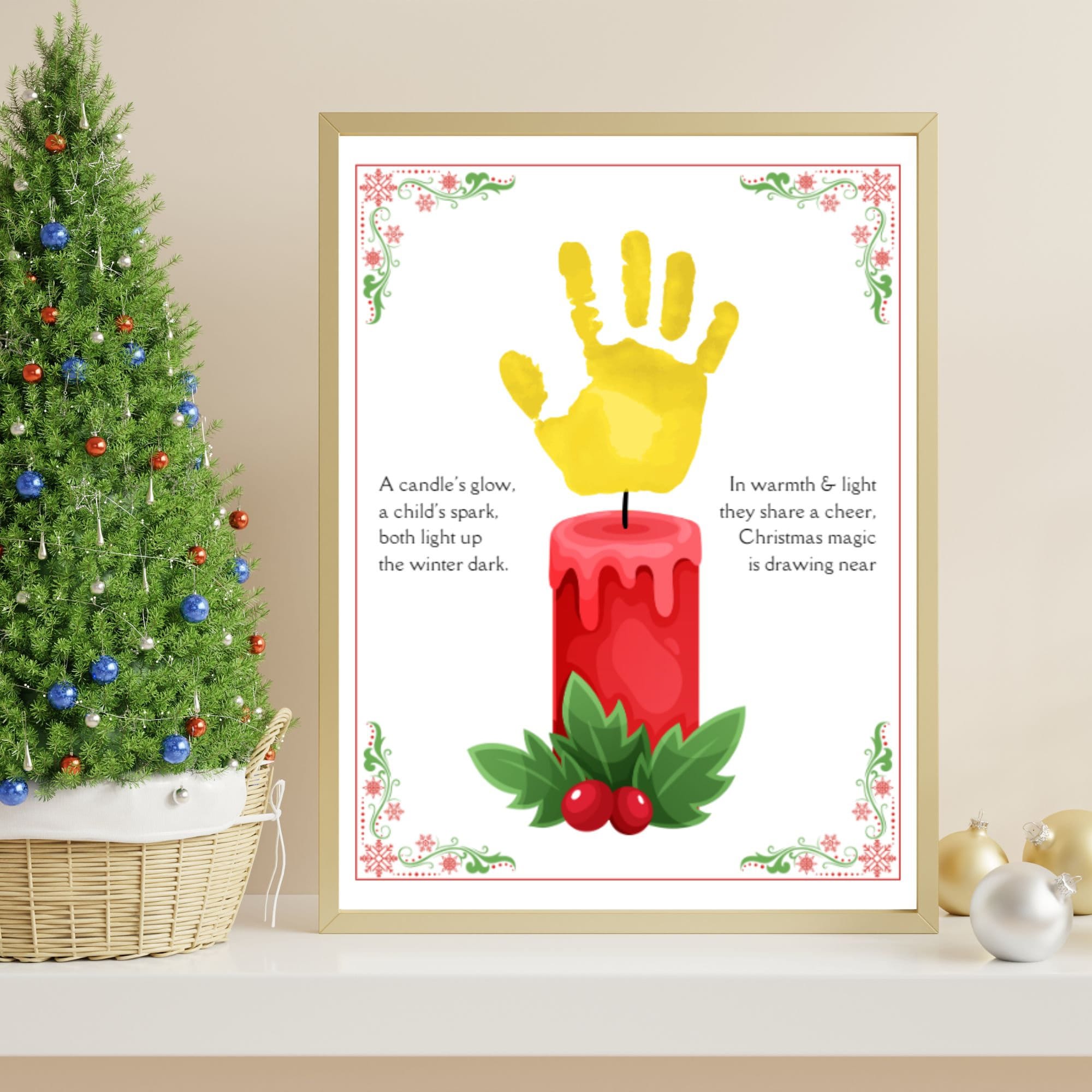 Christmas Handprint Art, Christmas Candle Craft, Christmas Poem ...