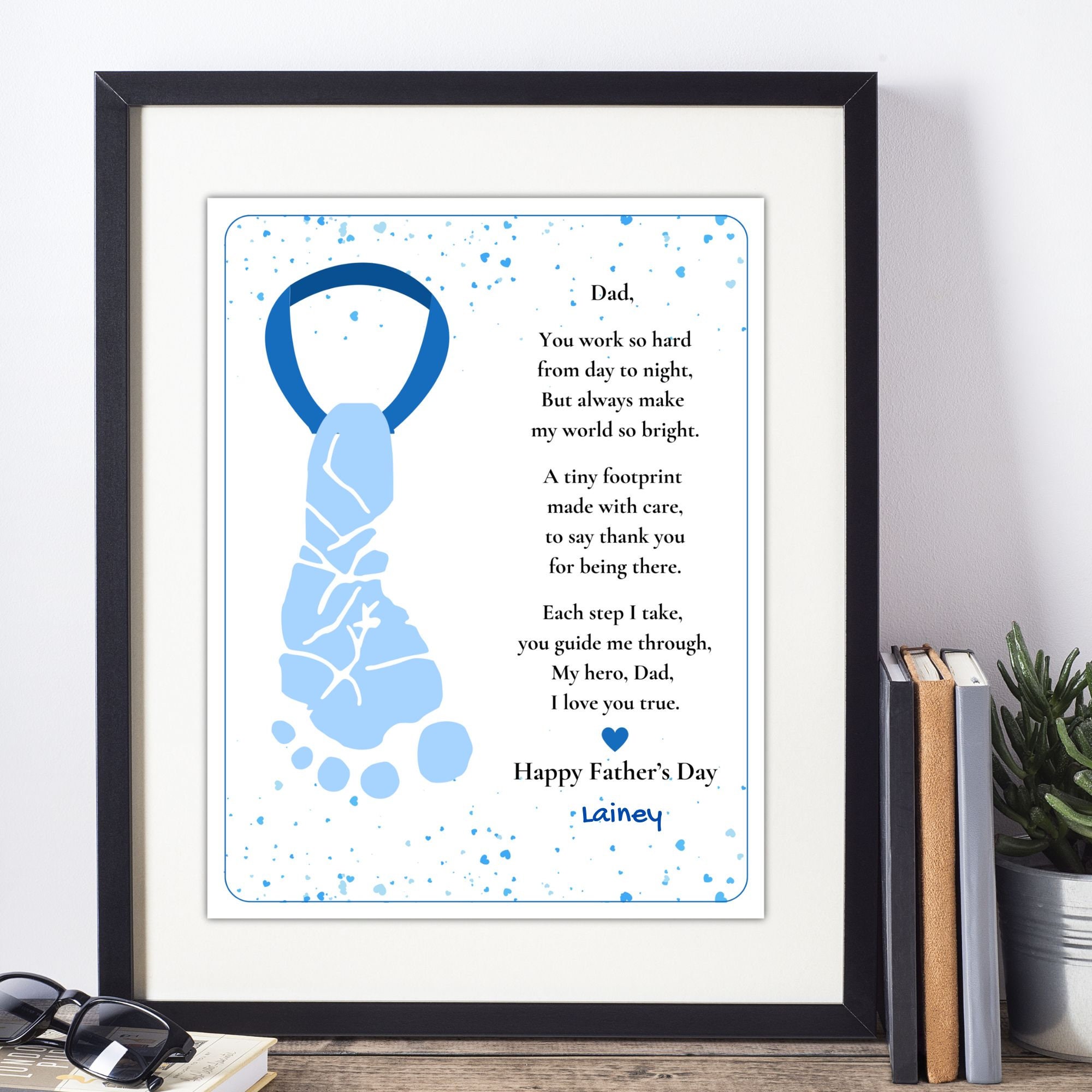 Father's Day Footprint Craft Printable, Fathers Day Poem Keepsake Gift ...