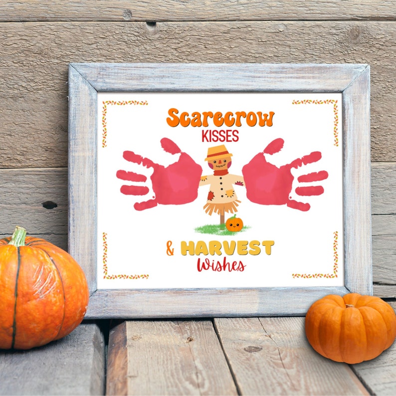 Fall Handprint Art, Fall Handprint Craft for Kids Scarecrow Craft, Fall ...